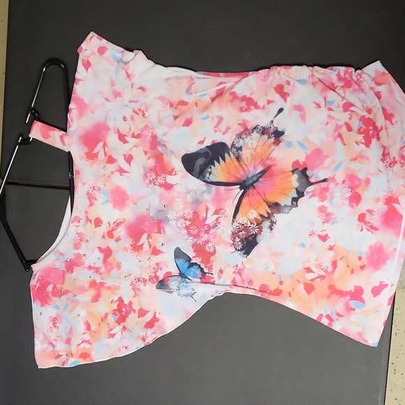Candie's | Shirts & Tops | Candies Girl Pink And White Butterfly Top ...